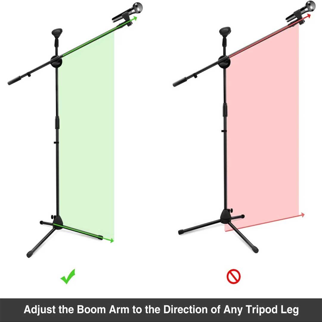 Tripod Microphone Stand With Extending Boom | Adjustable Boom Stand